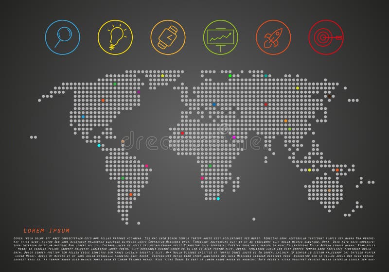 Doted map of the world stock vector. Illustration of hemisphere - 8521089
