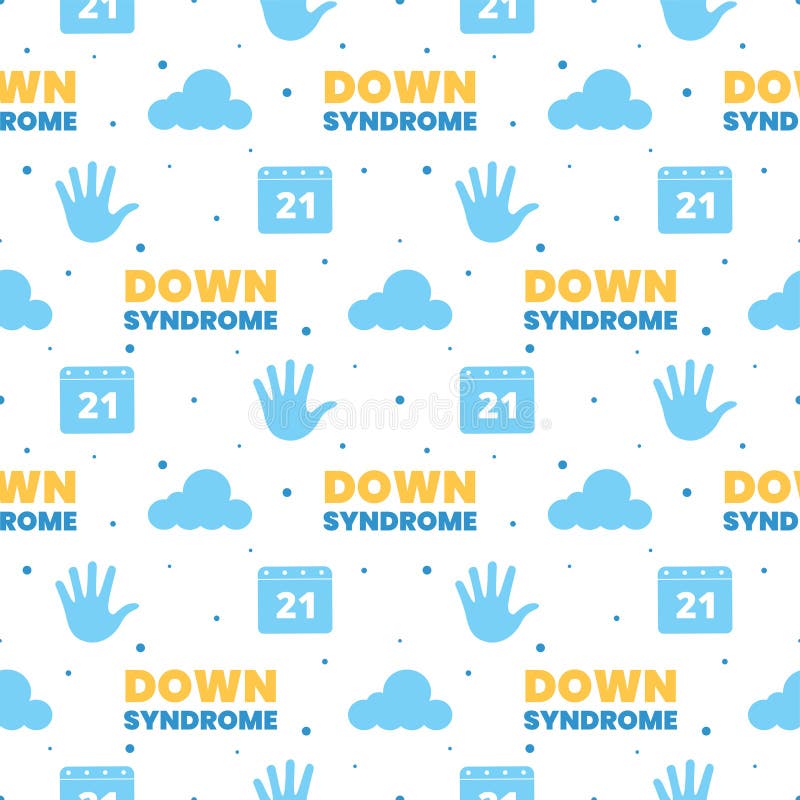World Down Syndrome Day Seamless Pattern in Template Hand Drawn Cartoon ...