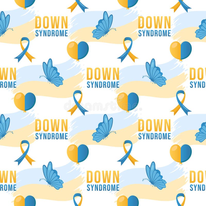 World Down Syndrome Day Seamless Pattern in Template Hand Drawn Cartoon ...