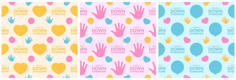 World Down Syndrome Day Seamless Pattern in Template Hand Drawn Cartoon ...