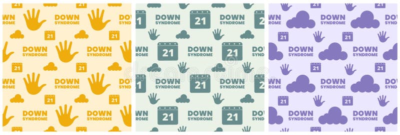 World Down Syndrome Day Seamless Pattern in Template Hand Drawn Cartoon ...