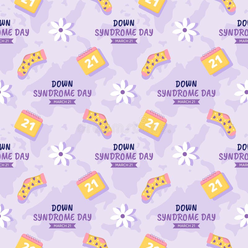 World Down Syndrome Day Seamless Pattern in Template Hand Drawn Cartoon ...
