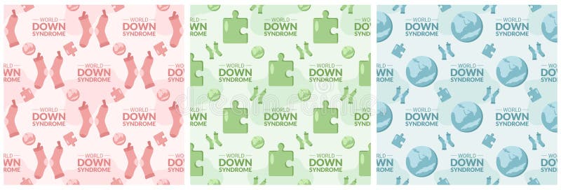 World Down Syndrome Day Seamless Pattern in Template Hand Drawn Cartoon ...