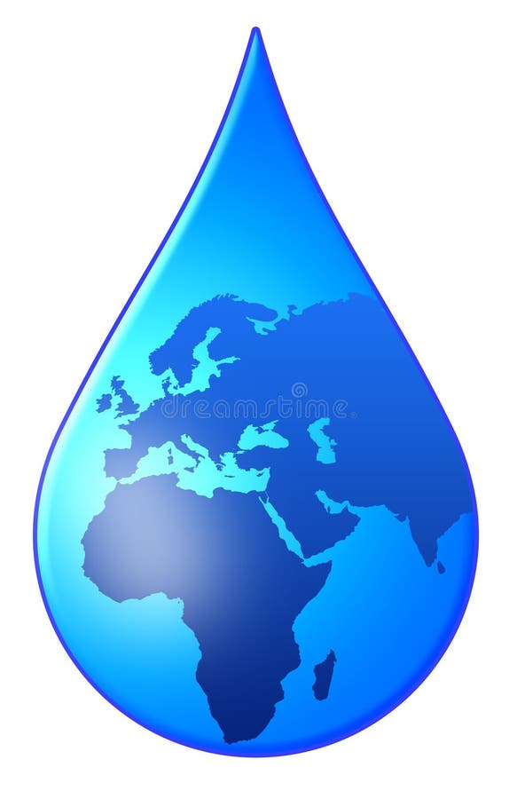 Water Drop with Earth Globe Stock Vector - Illustration of health, drip ...