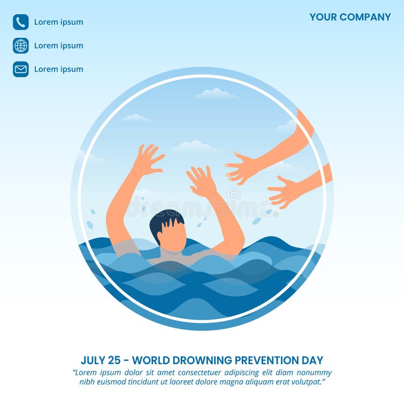 World Drowning Prevention Day Design with Helping Drowning Person Stock ...