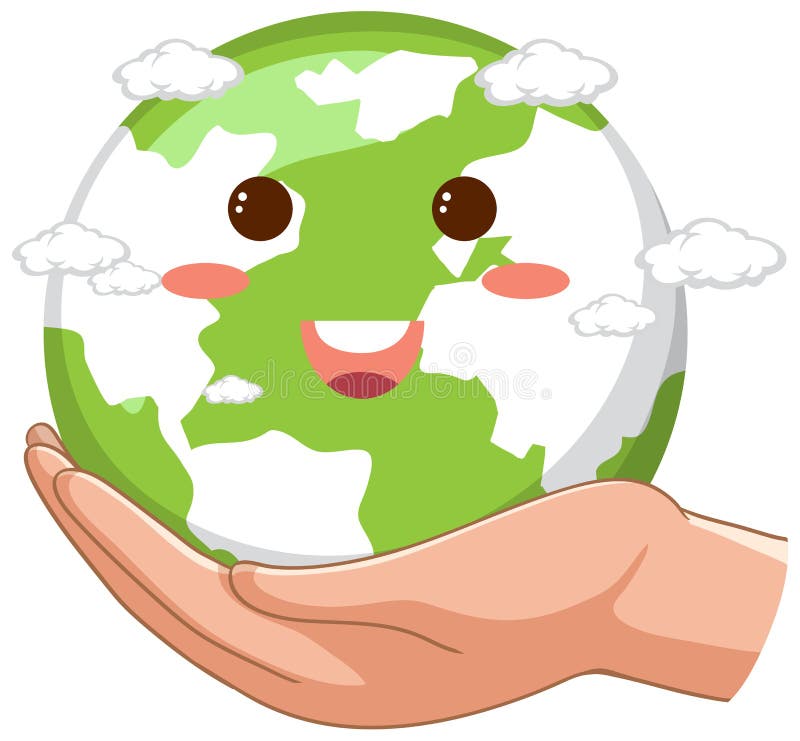 World Earth Day Concept with Cute Earth Globe Stock Vector ...