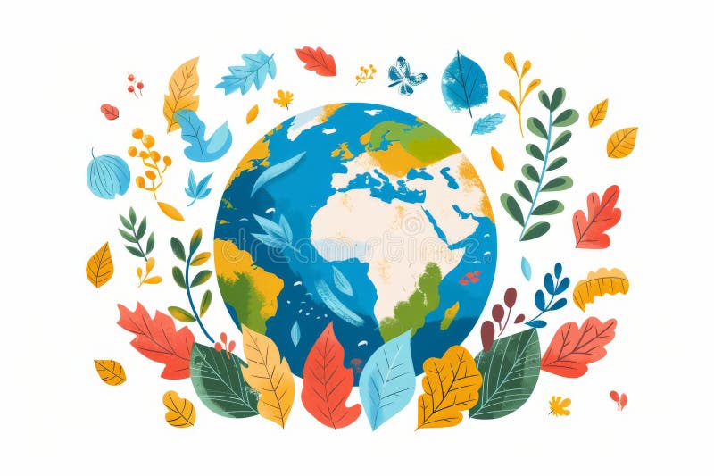 World Earth Day Concept with Green Planet Earth Globe and World ...