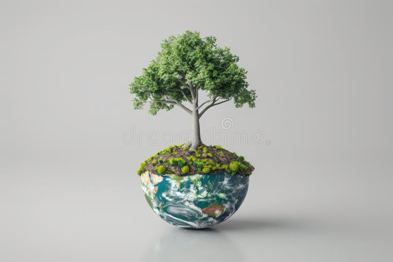 World Earth Day Concept with Green Planet Tree Earth Globe and World ...