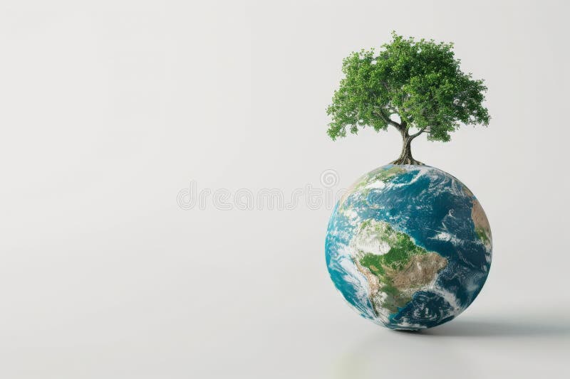 World Earth Day Concept with Green Planet Tree Earth Globe and World ...