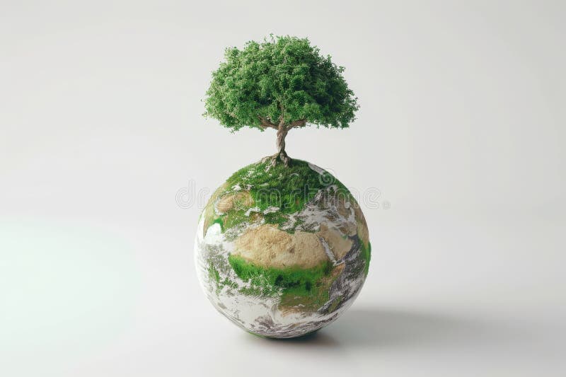 World Earth Day Concept with Green Planet Tree Earth Globe and World ...