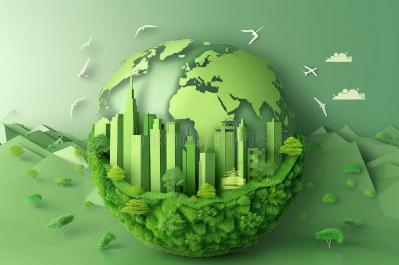 World Earth Day Concept with Green Planet Tree Earth Globe and World ...