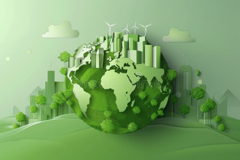 World Earth Day Concept with Green Planet Tree Earth Globe and World ...