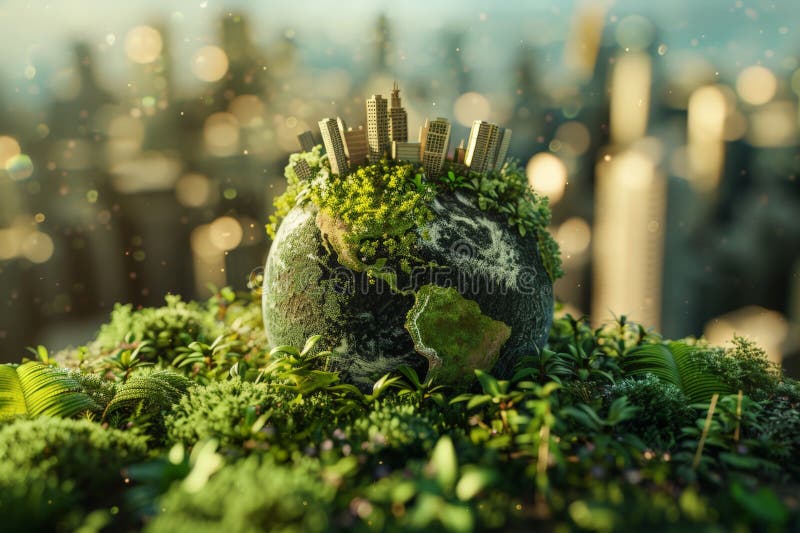 World Earth Day Concept with Green Planet Tree Earth Globe and World ...