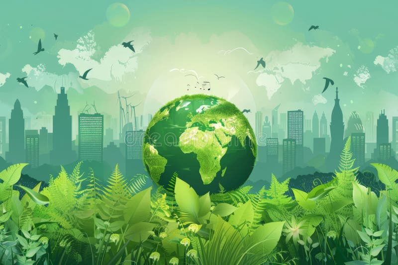 World Earth Day Concept with Green Planet Tree Earth Globe and World ...