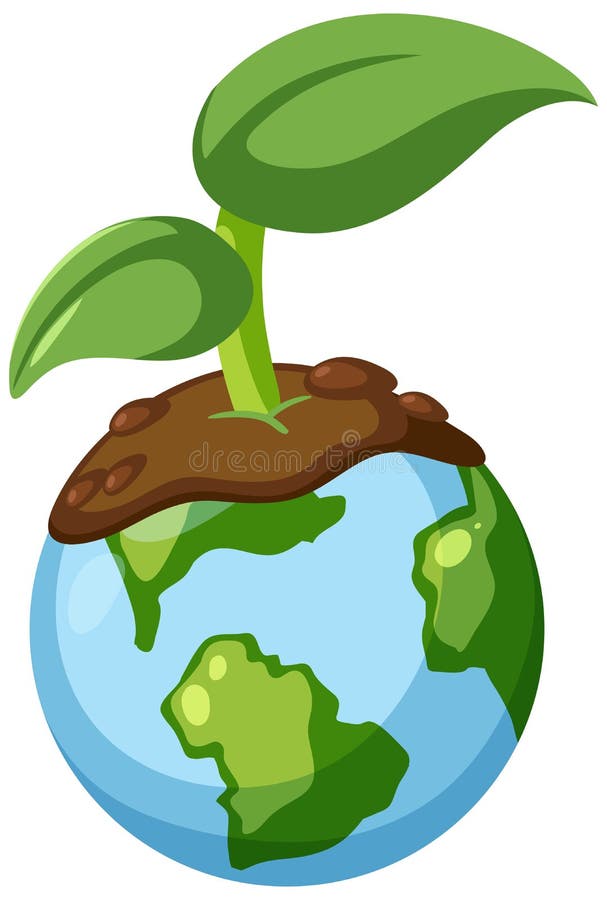 World Earth Day Concept with Plant Growing on Earth Stock Vector ...