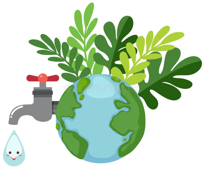 World Earth Day Concept with Plants Growing on Earth Stock Vector ...