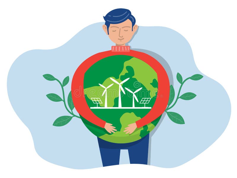 World Earth Day Green Eco Energy , Young Man Embracing the Planet Earth ... World Earth Day Green Eco Energy , Young Man Embracing the Planet Earth ...