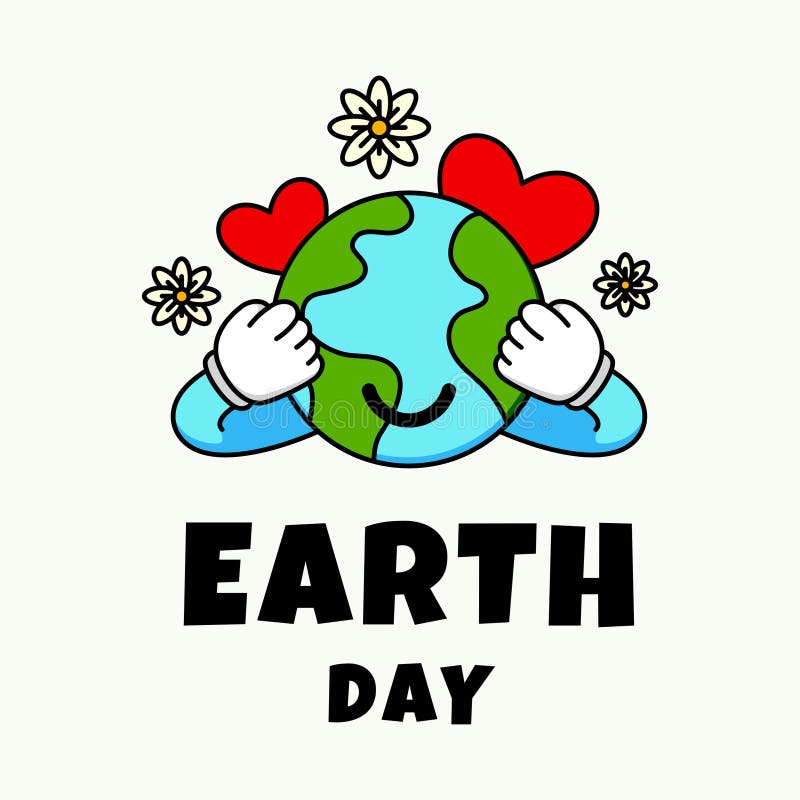 World Earth Day Illustration with Groovy Style Stock Vector ...