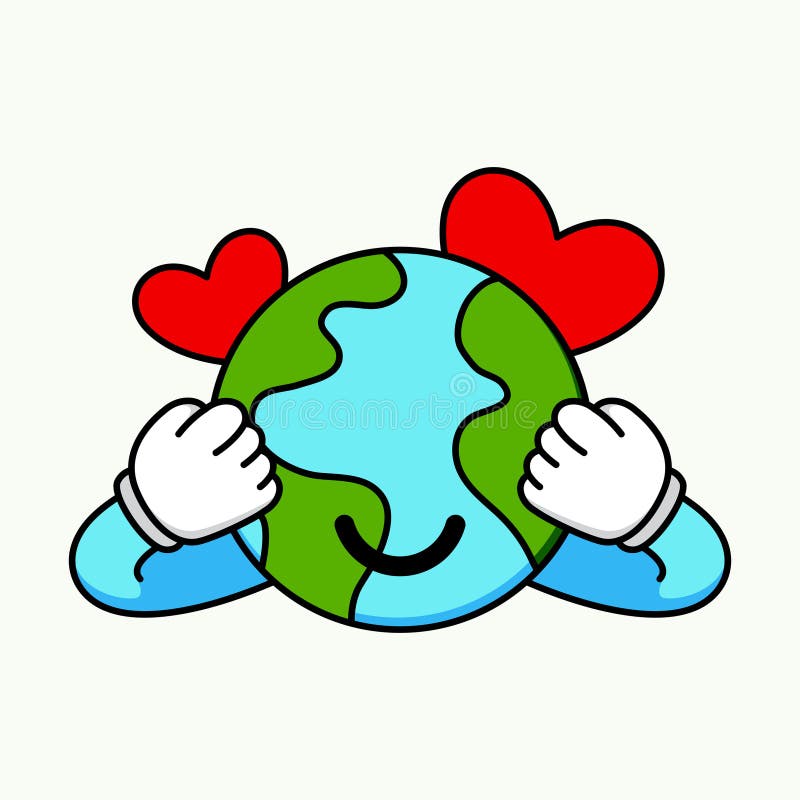 World Earth Day Illustration with Groovy Style Stock Vector ...