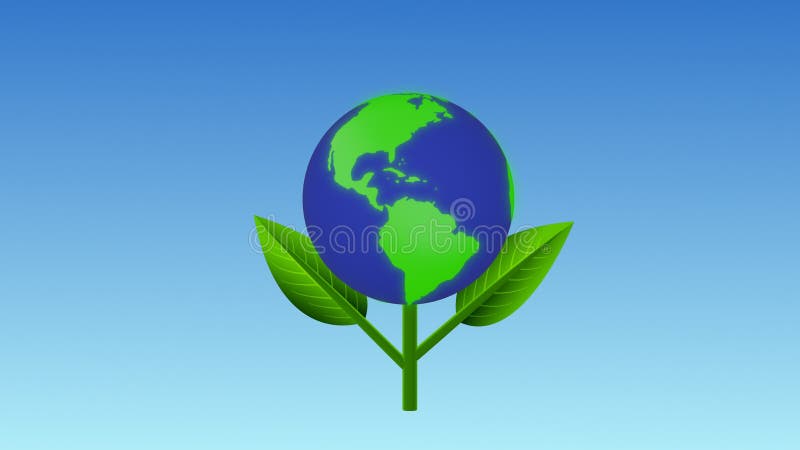World Earth Day with Tree Branch Stock Illustration - Illustration of ...