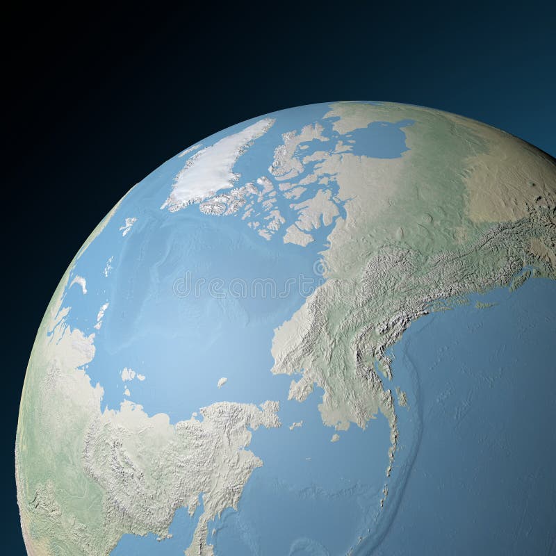 Relief Map North Pole