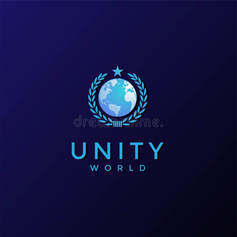 World Earth Globe Med Laurel Leaf Unity United Logo Design Vector ...