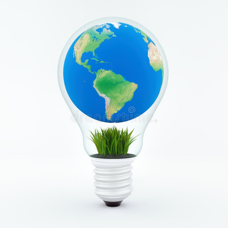 World Earth Hour Light Bulb Concept 3d Render Stock Illustration ...