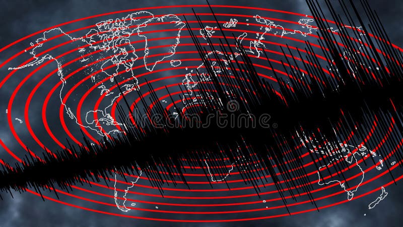 World Earthquake Map, Seismic Activity Map Stock Illustration ...