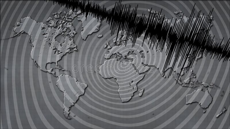 World Earthquake Map, Seismic Activity Map Stock Illustration ...