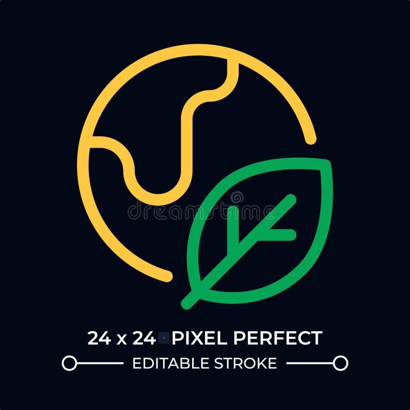 World Eco Friendly Dark Color Line Ui Icon Stock Illustration ...