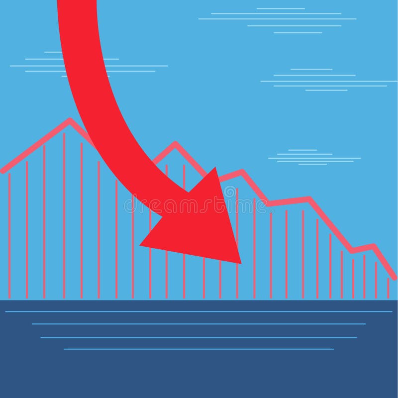 World Economic Recession Illustration with Red Base Color Stock Vector ...