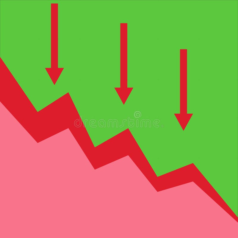 World Economic Recession Illustration with Red Base Color Stock Vector ...