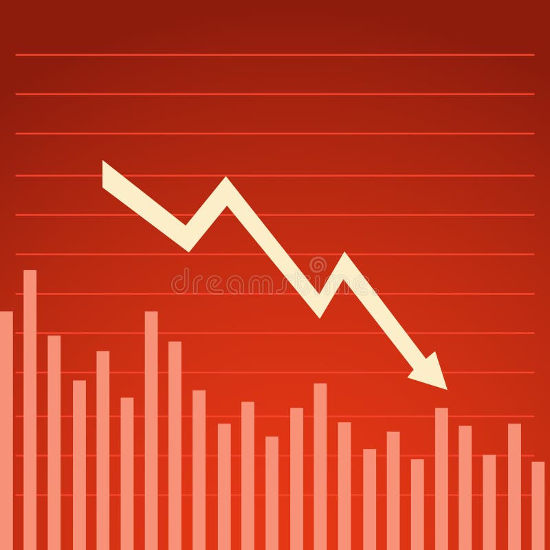 World Economic Recession Illustration with Red Base Color Stock Vector ...