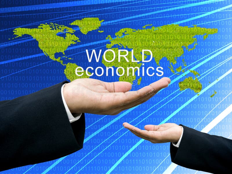 World Economics Concept on Hand Stock Photo - Image of communication ...