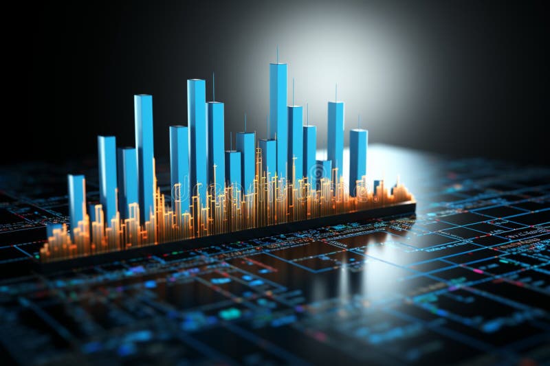 World Economy in Focus with 3D Rendering of Financial Chart and Trade ...