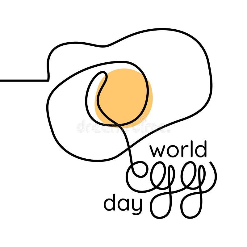 World Egg Day Minimalist Banner. Continous Line Drawing Stock ...