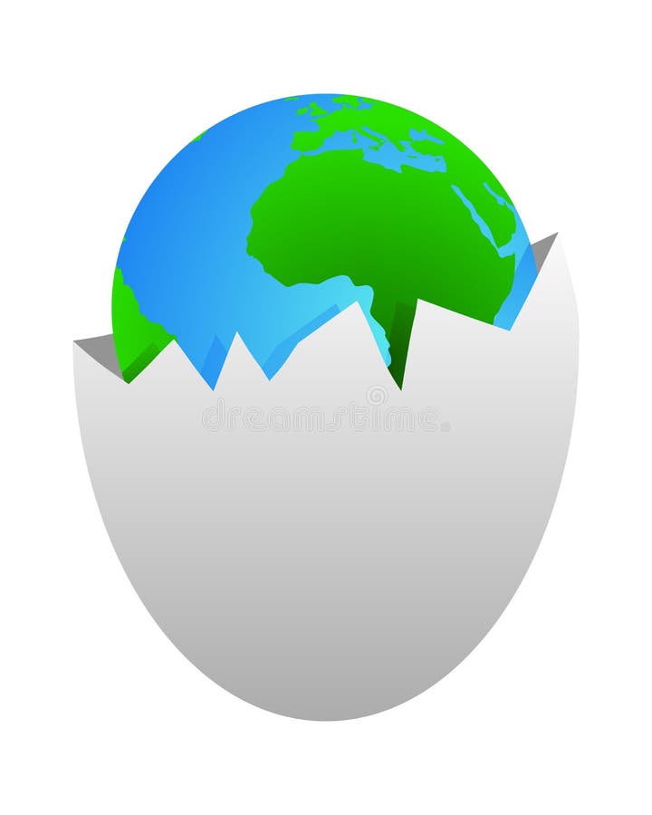 World in egg shell stock vector. Illustration of environmental - 15538956