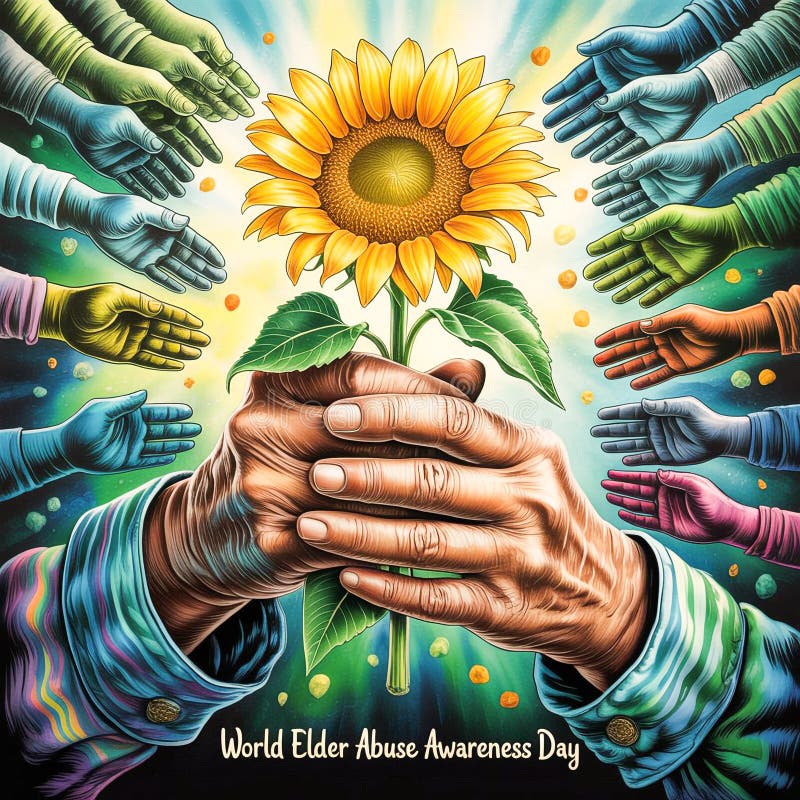 World Elder Abuse Awareness Day Background Stock Illustration ...