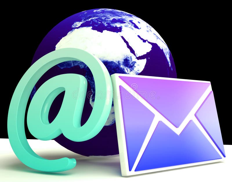 World Email Shows Global Correspondence Post Online Stock Illustration ...