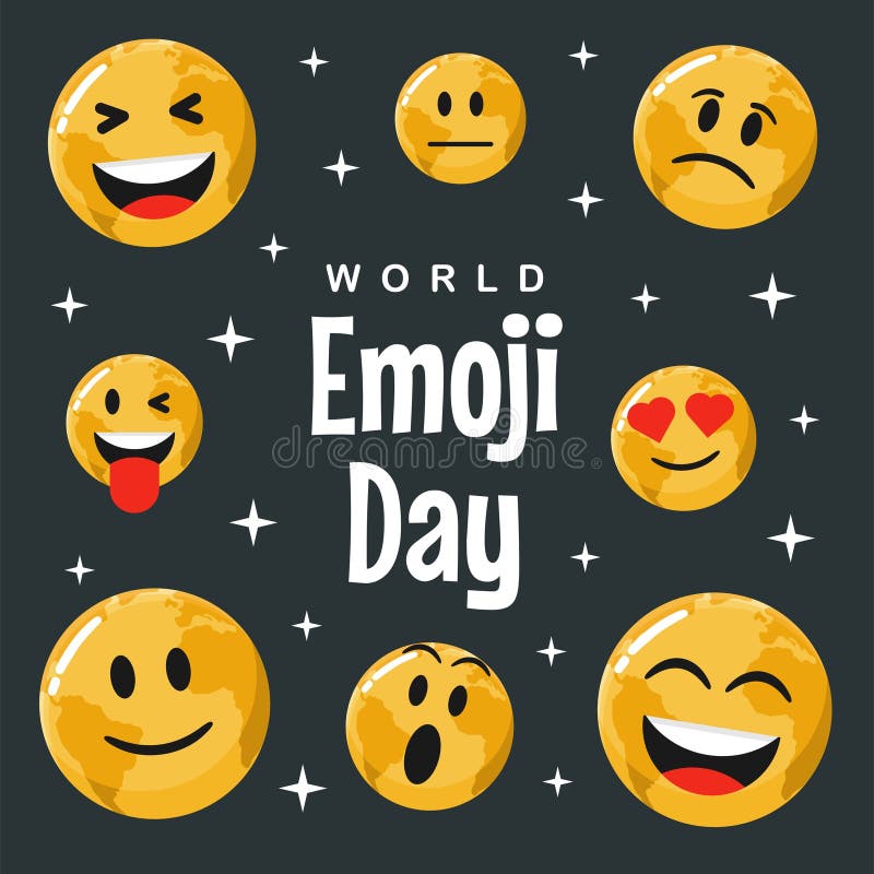 World Emoji Day Background Template Stock Illustration - Illustration ...