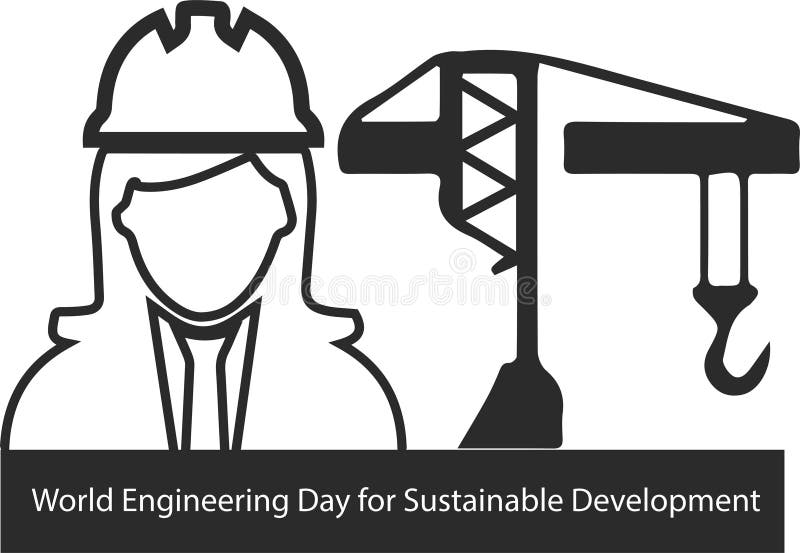 World Engineering Day for Sustainable Development Black Vector Icon ...