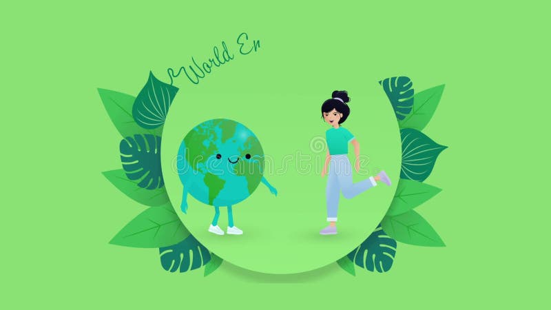 World Environment Day Color Icon Animation Stock Footage - Video of ...