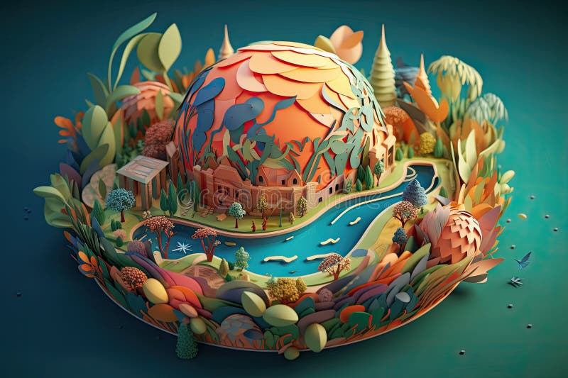 World Environment Day Banner Design Layout with Paper Cut Globe Earth ...