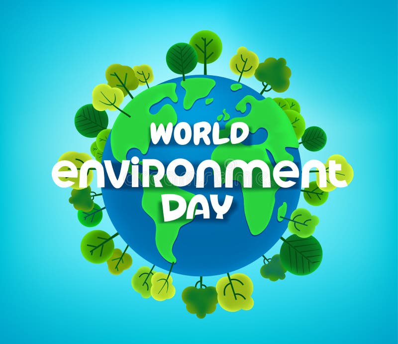 World Environment Day Banner with Trees Stock Vector - Illustration of ...