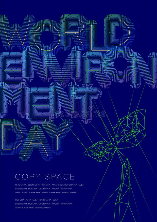 World Environment Day Big Text Dot and Dash Line Pattern Layer Overlay ...