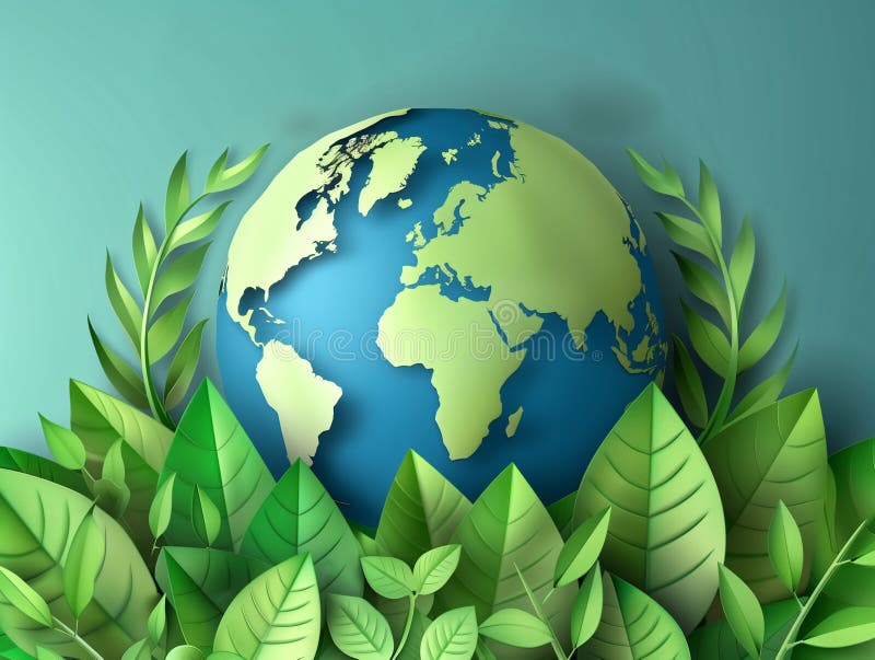 World Environment Day Concept. 3d Paper Cut Eco Friendly Design Stock ...