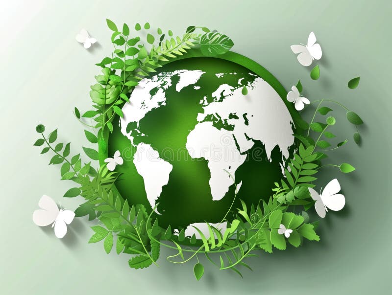 World Environment Day Concept. 3d Paper Cut Eco Friendly Design Stock ...