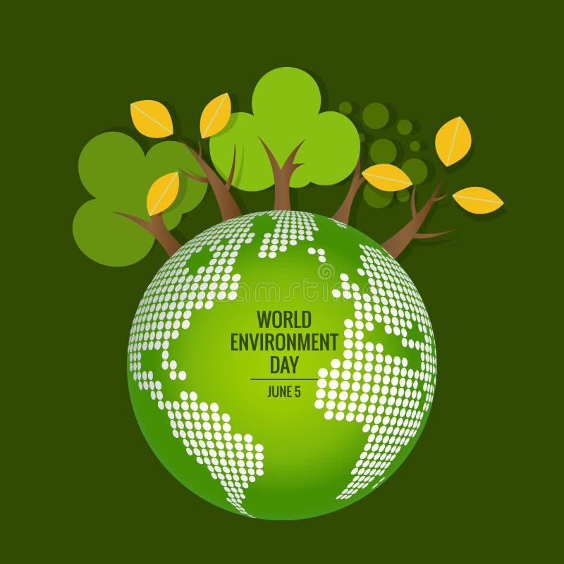 World Environment Day Concept. Green Eco Earth Stock Vector ...