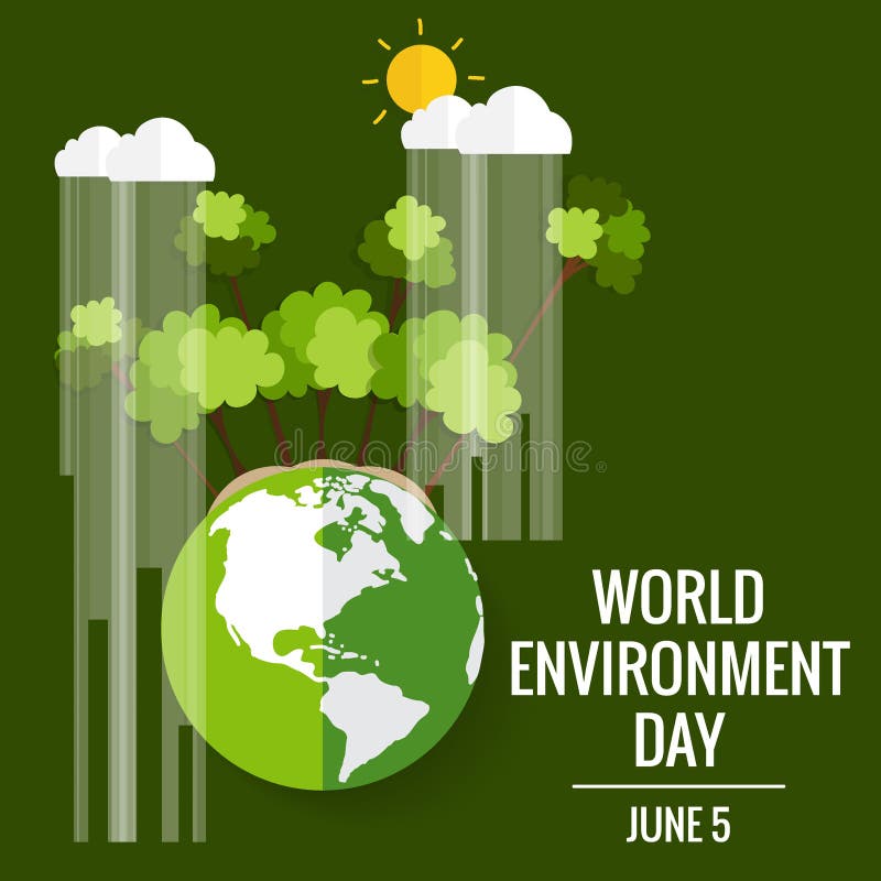 World Environment Day Concept. Green Eco Earth Stock Vector ...
