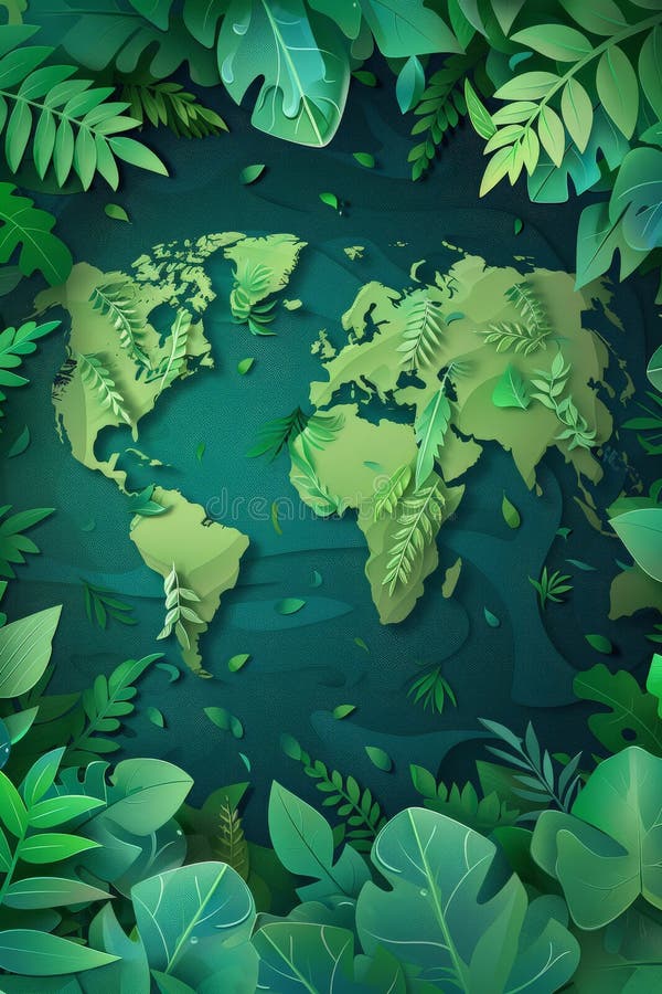 World Environment Day Concept for World Map, Ecology with Green Planet ...